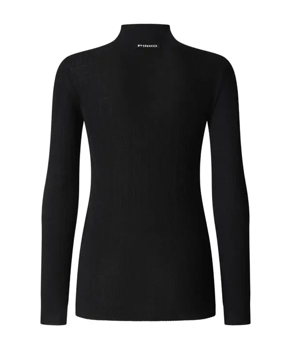 Pinko Slim-fit High-neck Sweater - Black