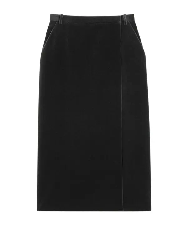 Saint Laurent Velvet Wrap Midi Skirt