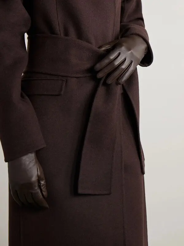 Khaite Remo Mid Leather Gloves - Brown