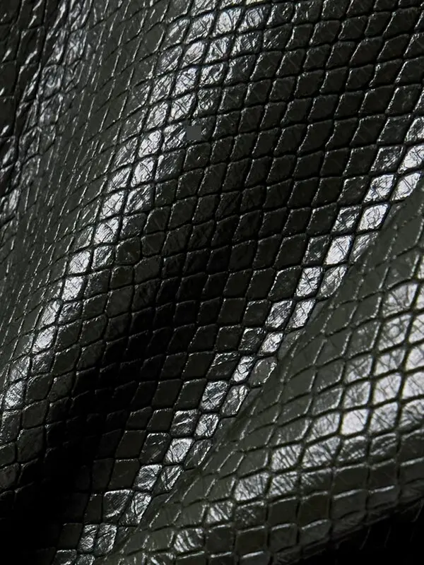 BLAZÉ MILANO Snake-effect Leather Straight-leg Pants