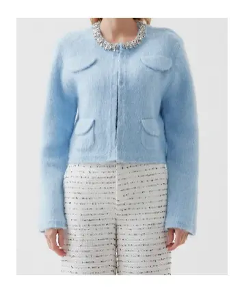 Marissa Chiara Embellished Crewneck Long Sleeve Jacket