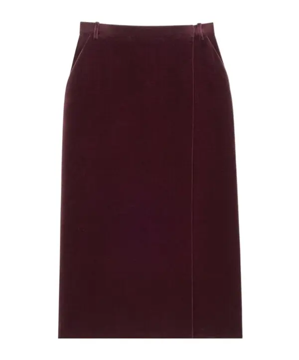 Saint Laurent Velvet Wrap Midi Skirt - No
