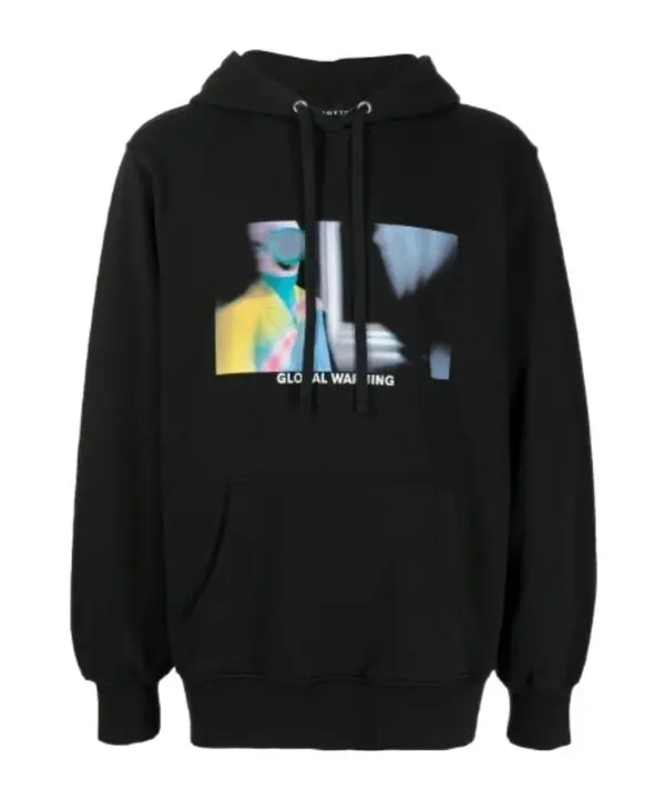Herno Printed Long Sleeve Hoodie - Black