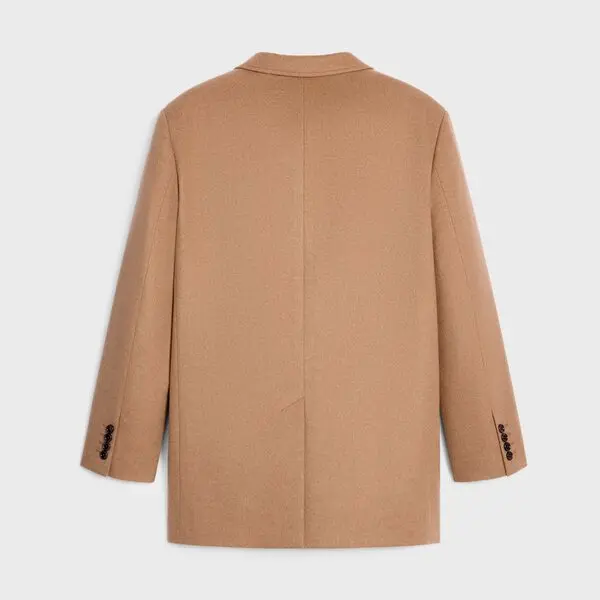 Celine Tailored Jacket In Cashmere Flannel - Light Brown