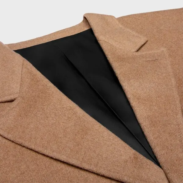 Celine Tailored Jacket In Cashmere Flannel - Light Brown