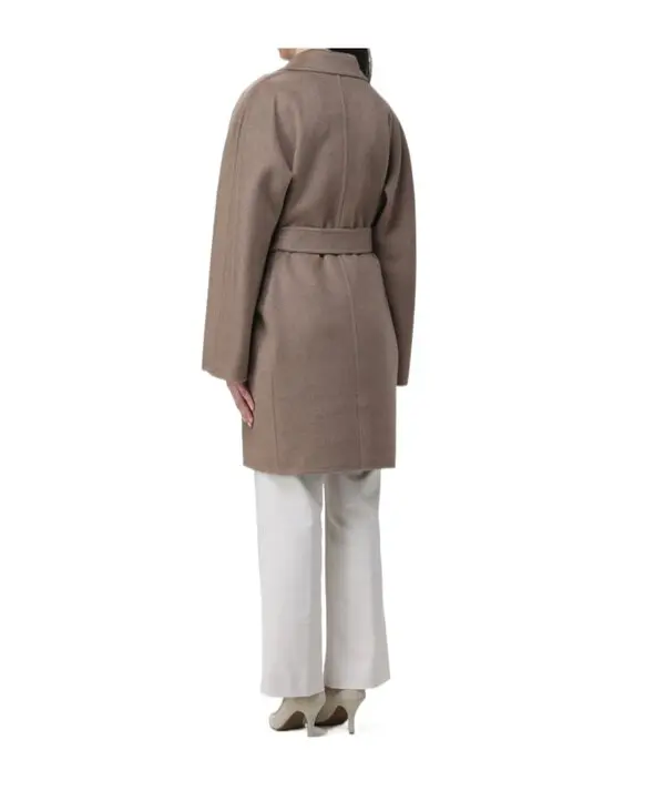 Max Mara Short Cashmere Wrap Coat - Gray