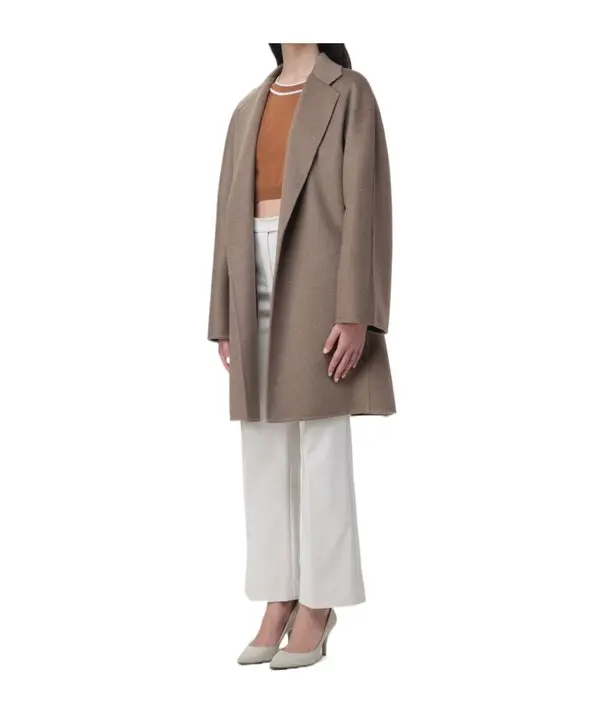 Max Mara Short Cashmere Wrap Coat - Gray