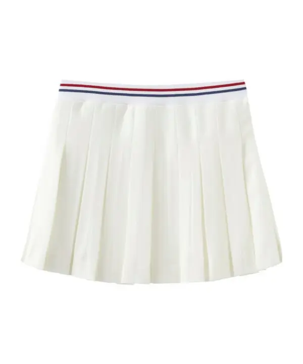 MARISSA CHIARA Pleated Skirt With Striped Waistband And Embroidered Logo