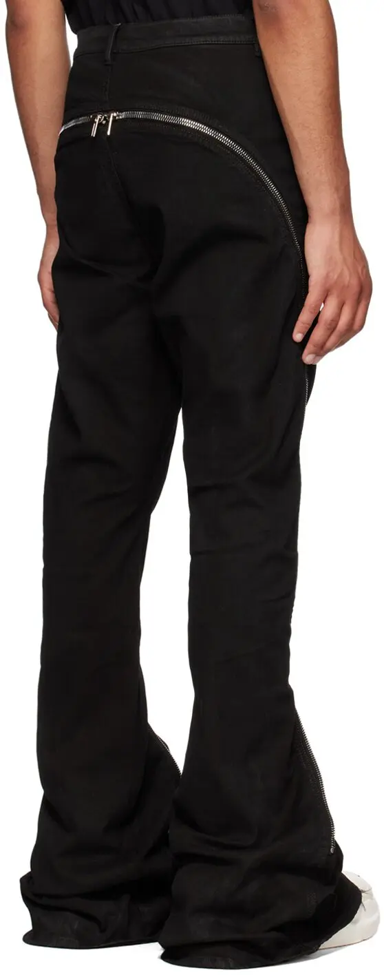 Rick Owens Zip Detail Slim Fit Jeans - Black