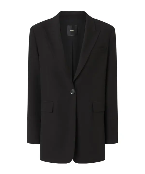Pinko Oversized Buttoned Stretch Blazer - Black
