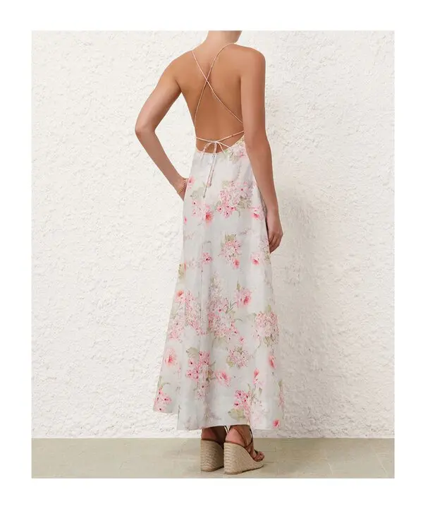 Zimmermann Floral Lace Trim Maxi Dress