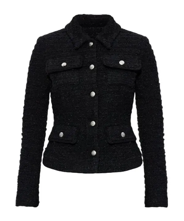 MISBHV Single-breasted Tweed Jacket With Button Closure