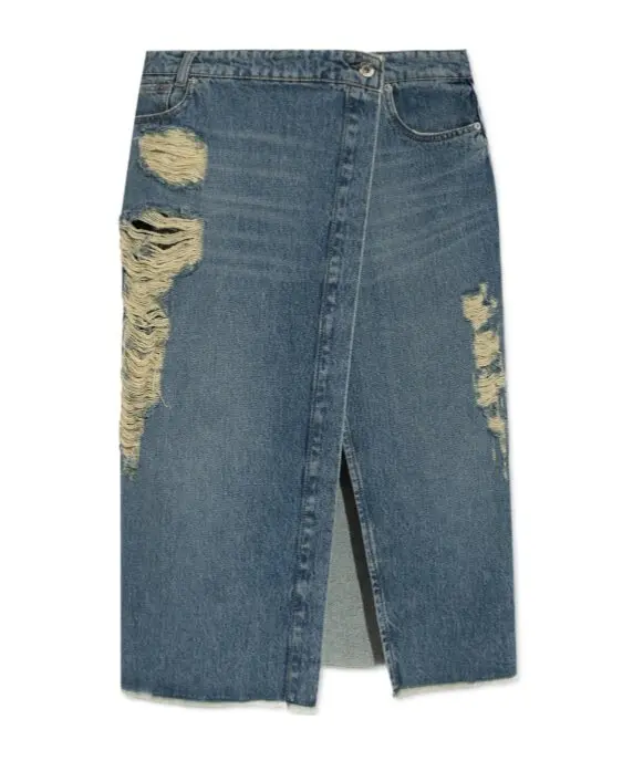 Blumarine Effect Denim Skirt
