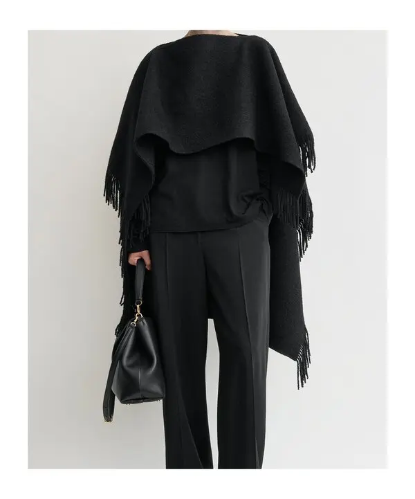 TOTEME Fringed Knitted Poncho