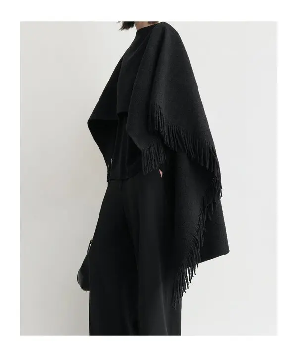 TOTEME Fringed Knitted Poncho
