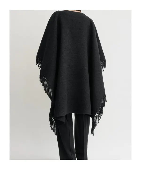 TOTEME Fringed Knitted Poncho