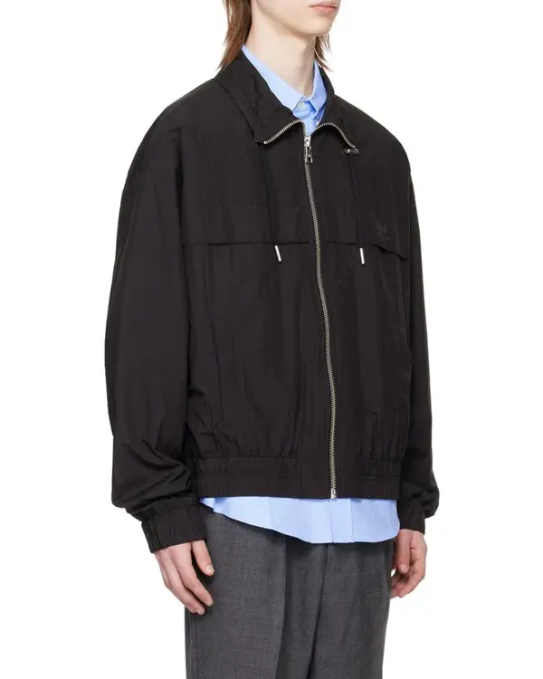 AMI Paris Zip-up Lightweight Jacket With Logo Detailing - Black