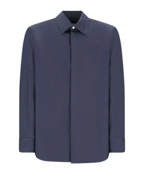 JIL SANDER Concealed Button Shirt - Blue