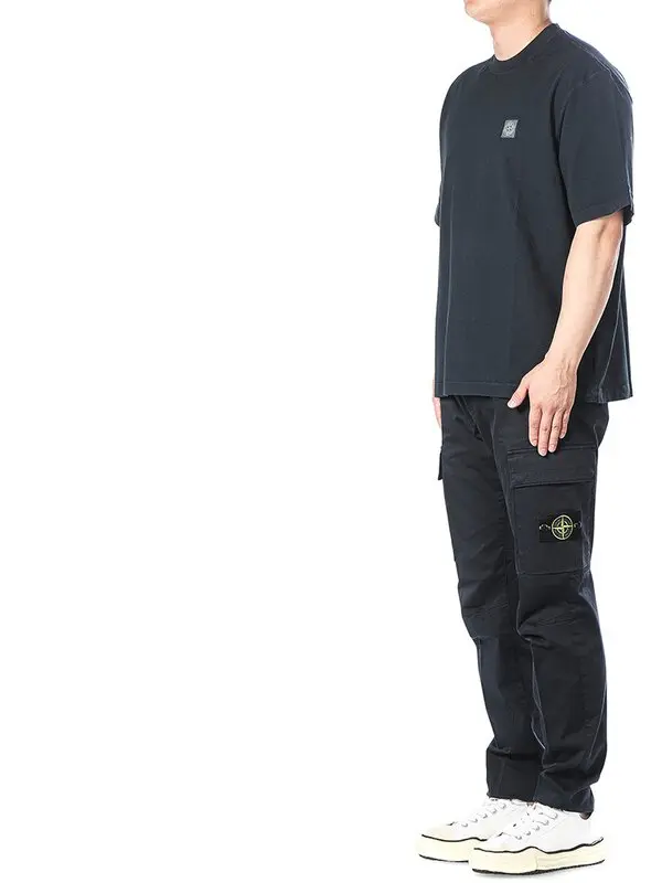 Stone Island Logo Patch Crewneck T-shirt - Blue