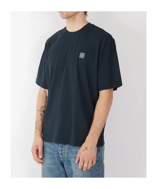 Stone Island Logo Patch Crewneck T-shirt - Blue