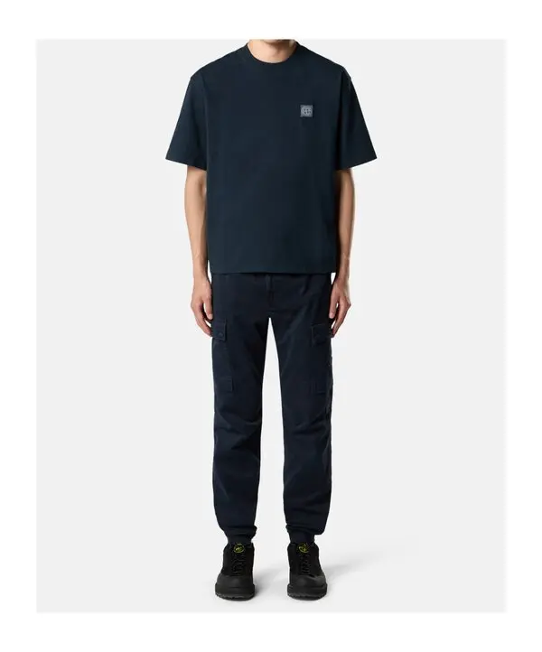 Stone Island Logo Patch Crewneck T-shirt - Blue