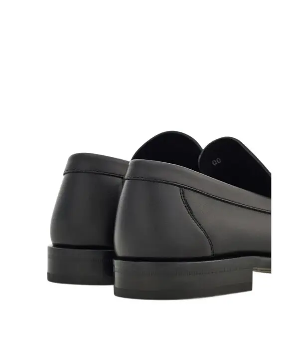 FERRAGAMO Gancini Ornament Penny Loafers - Black