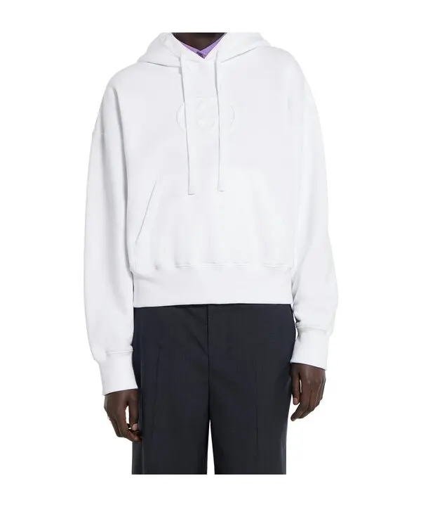 Gucci Brushed Cotton Sweatshirt With Embossed Interlocking G Logo - White