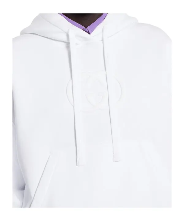 Gucci Brushed Cotton Sweatshirt With Embossed Interlocking G Logo - White