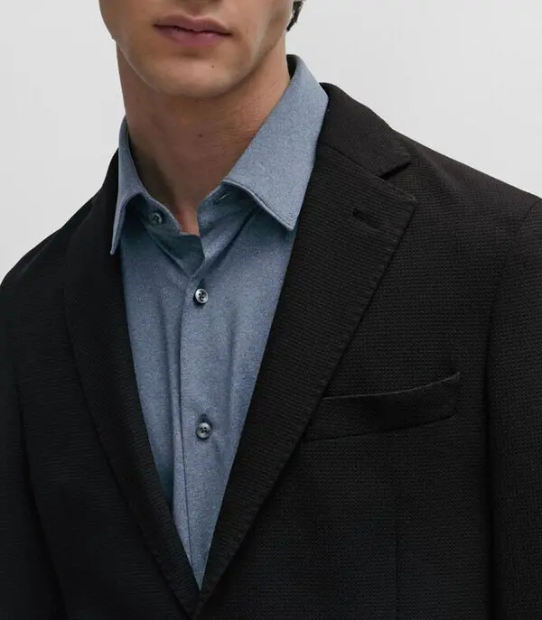 Hugo Boss Single-breasted Lapel Jacket - Black