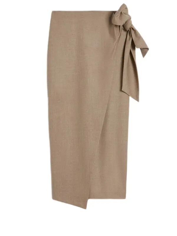 Max Mara Long Stretch-cashmere Skirt - Gray
