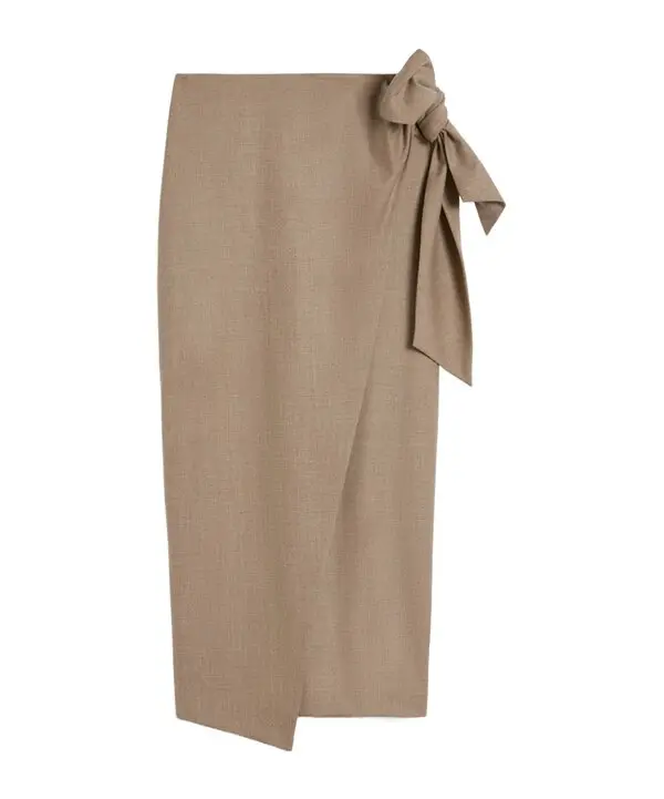 Max Mara Long Stretch-cashmere Skirt - Grey