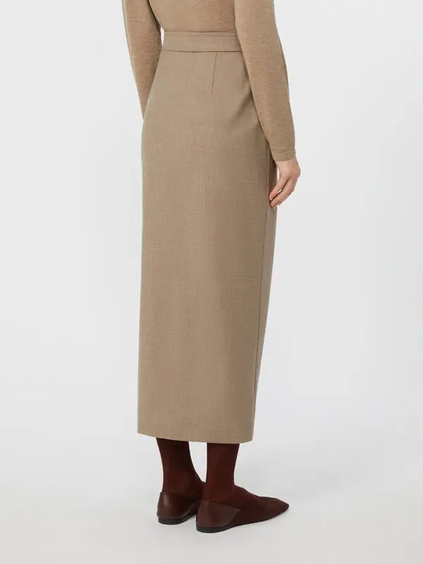 Max Mara Long Stretch-cashmere Skirt - Grey
