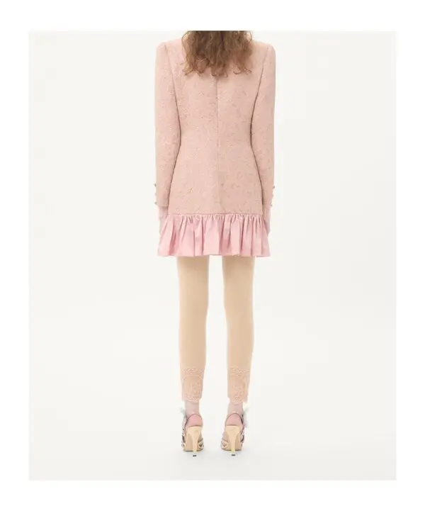 Valentino Garavani Organza Bow And Ruffled Hem Mini Dress - Pink