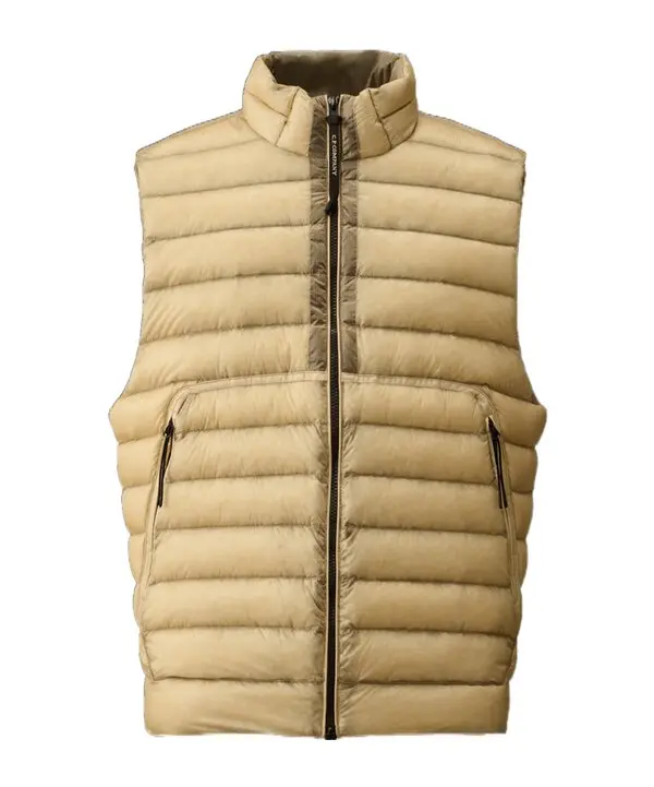 C.P. COMPANY Quilted Vest With Stand Collar And Zip Closure - Nude