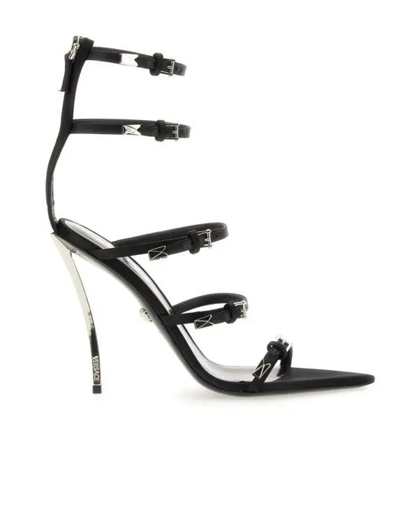 Versace Buckle-strap High-heeled Sandals - Black