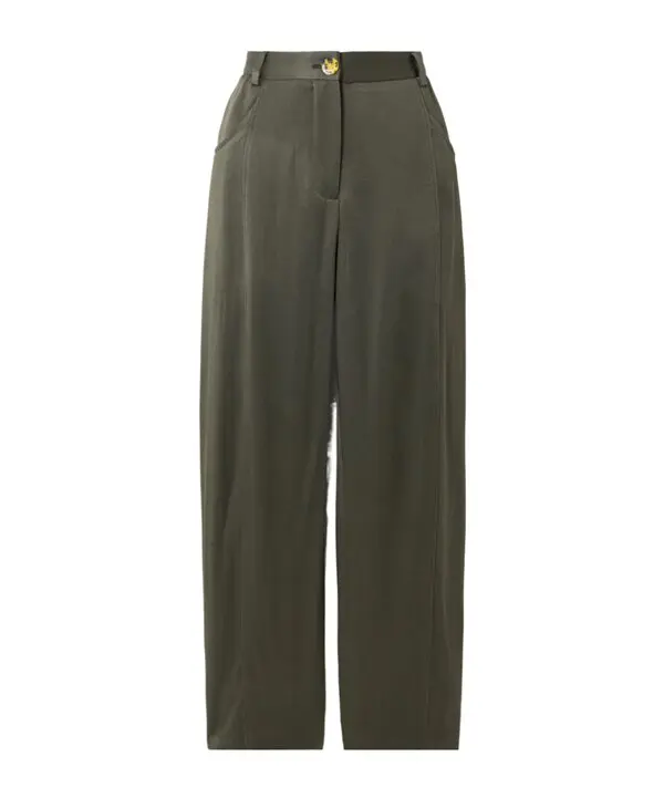 BLAZÉ MILANO Sorraia Crepe De Chine Tapered Pants - Green