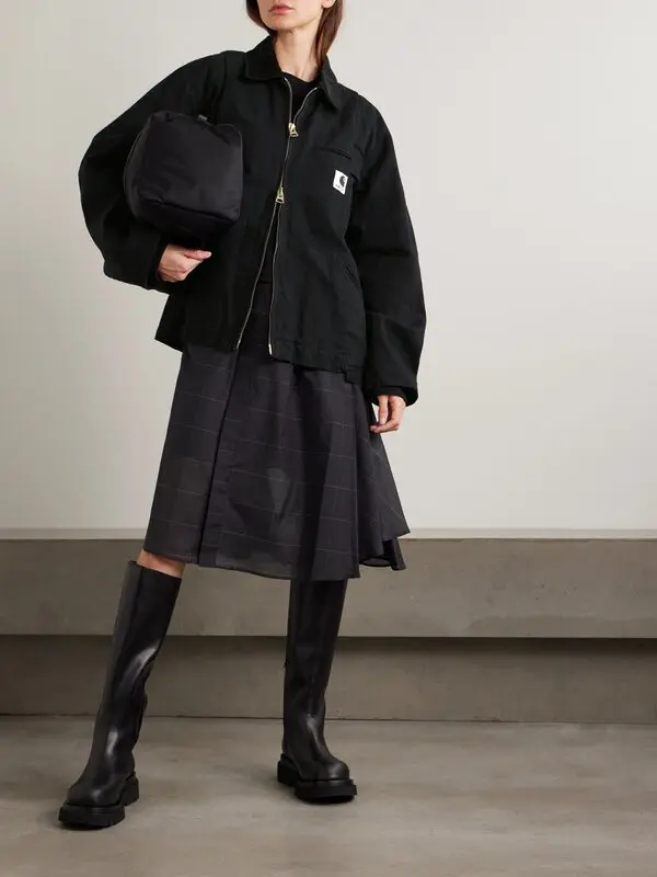 Sacai X Carhartt Logo Patch Zip-up Jacket