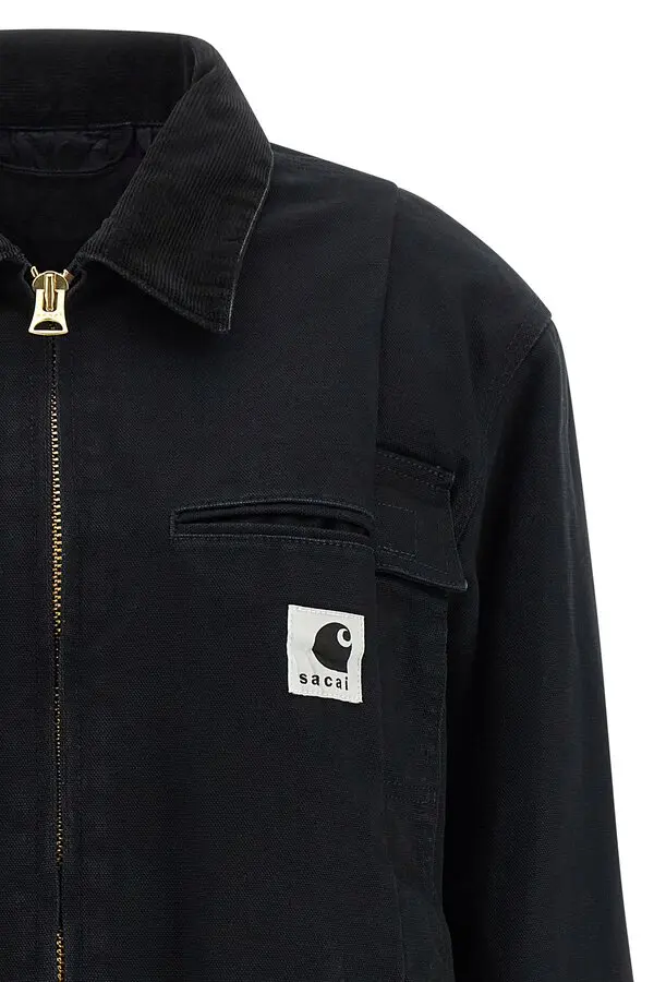 Sacai X Carhartt Logo Patch Zip-up Jacket