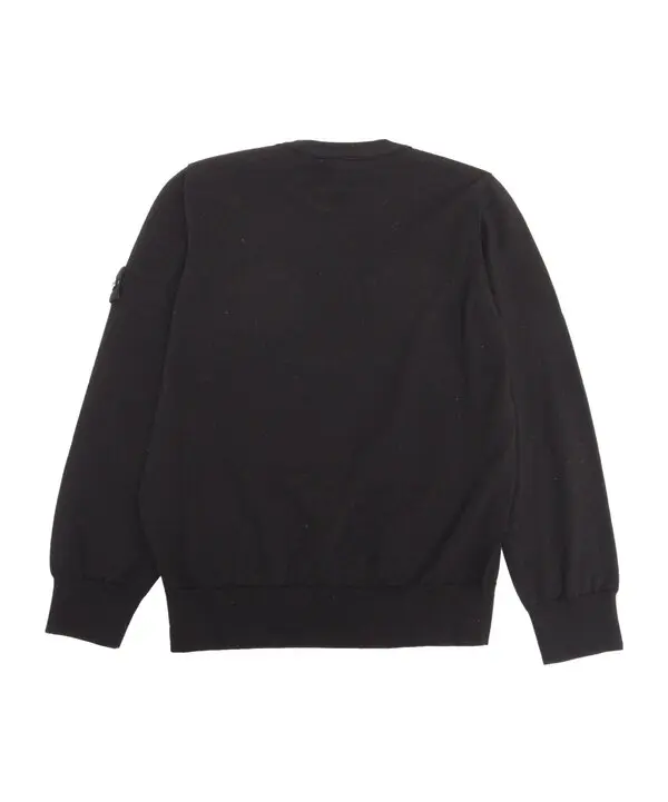 Stone Island Round Neck Long Sleeve Sweater - Black