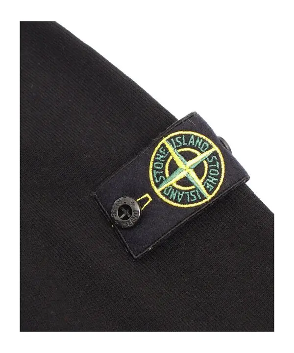 Stone Island Round Neck Long Sleeve Sweater - Black