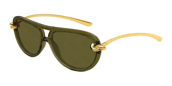 Bottega Veneta Aviator Full Rim Sunglasses - Green