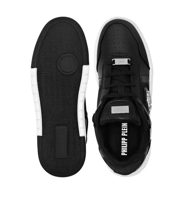 Philipp Plein Logo Embellished Low-top Sneakers - Black