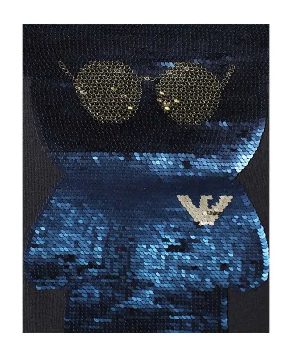Emporio Armani Bear Pattern Round Neck T-shirt - Black
