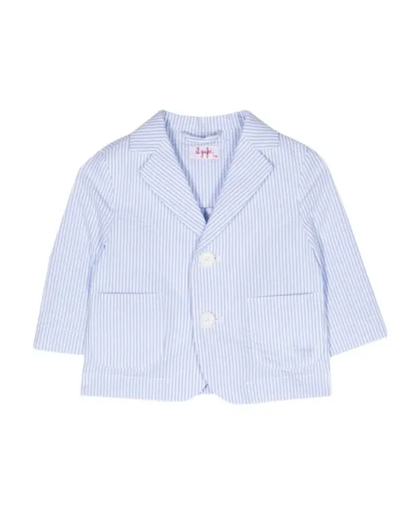 IL GUFO Single-breasted Striped Blazer - Blue