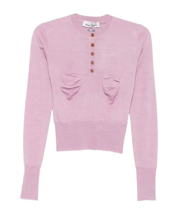 VIVIENNE WESTWOOD Crew Neck Sweater With Button Closure