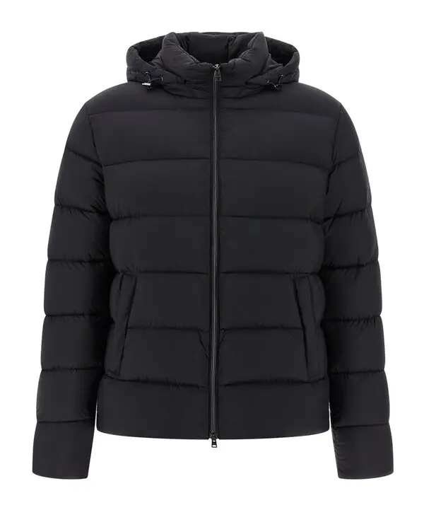 Herno Hooded Quilted Bomber Jacket - Blue