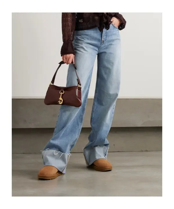 RE/DONE High-waisted Wide-leg Jeans - Mid Denim