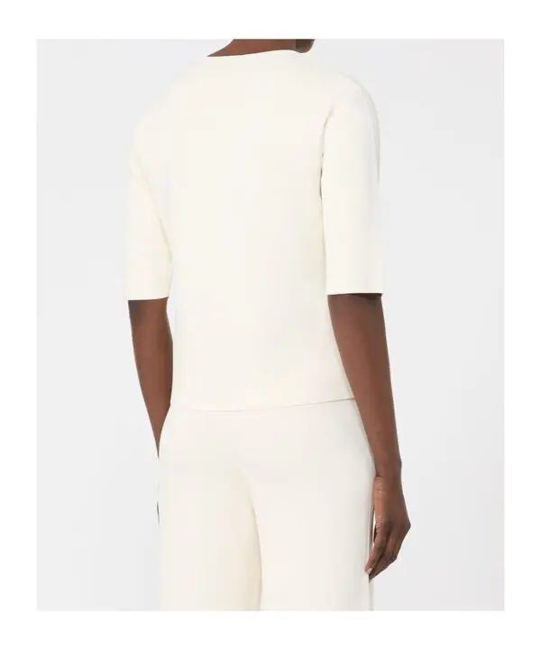 Max Mara Elbow-length Top With Embroidered Logo