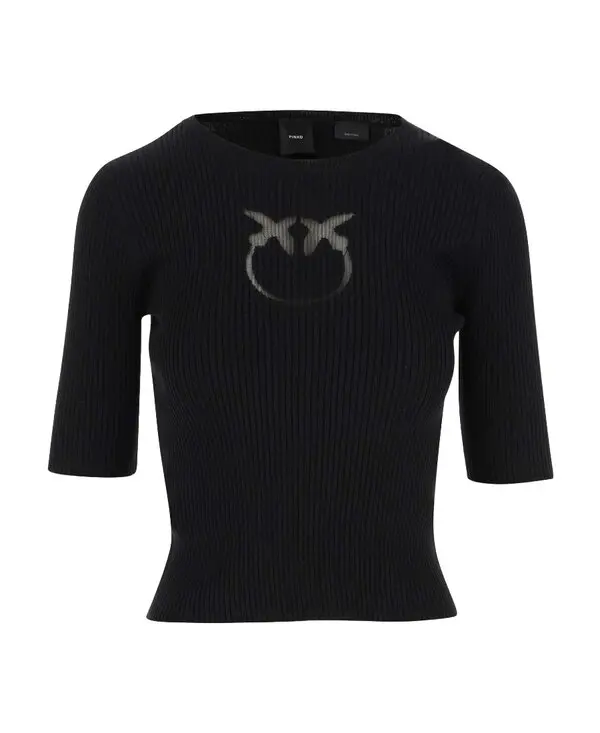 Pinko Crewneck Knitted Top With Love Birds Logo