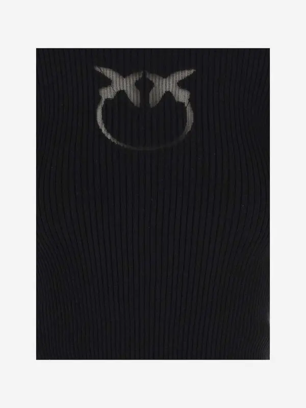 Pinko Crewneck Knitted Top With Love Birds Logo